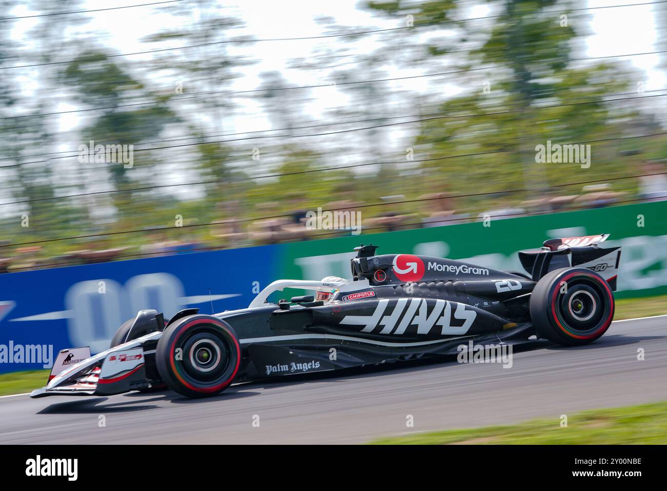 Kevin Magnussen of Denmark driving the (20) MoneyGram Haas F1 Team VF-24 during Formula 1 ...