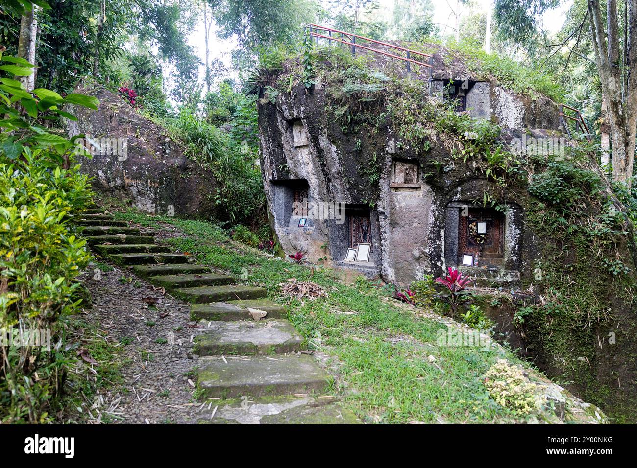 Stairs to Rock graves at Bori Kalimbuang, megalithic burial site ...