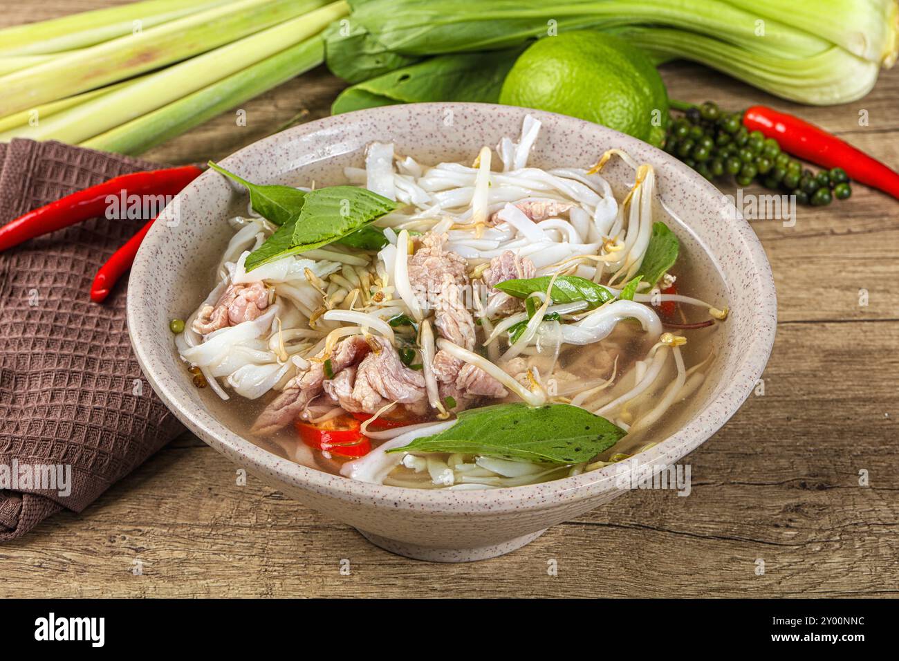 Vietnamese Pho Bo soup with beef meat Stock Photo - Alamy