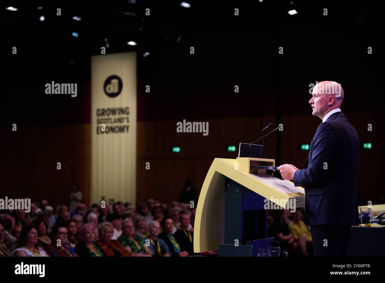 Edinburgh Scotland, UK 31 August 2024. Stephen Flynn MP at the SNP 90th ...