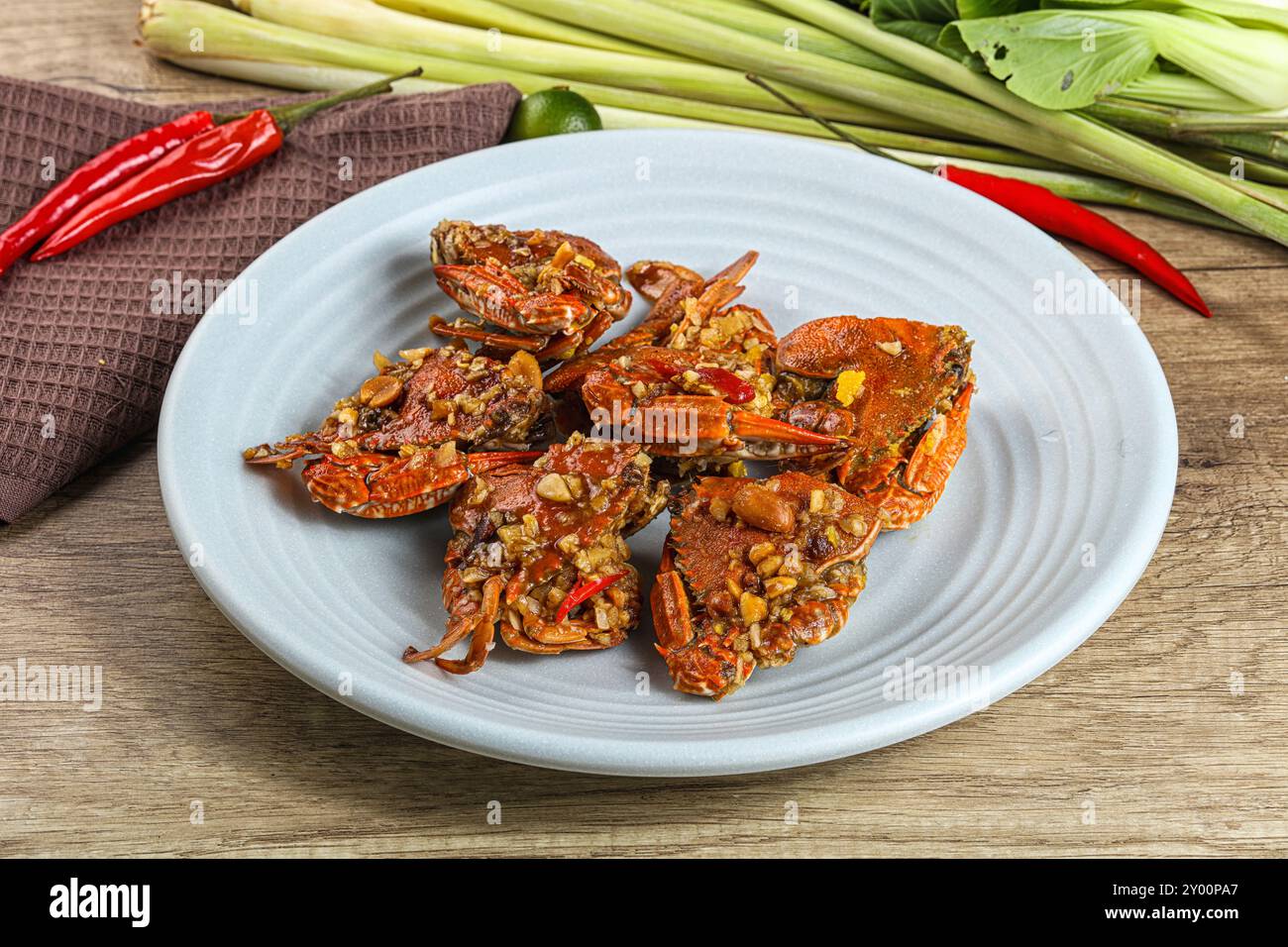 Tasty Steamed Spider crab Claws in tamatind sauce Stock Photo - Alamy