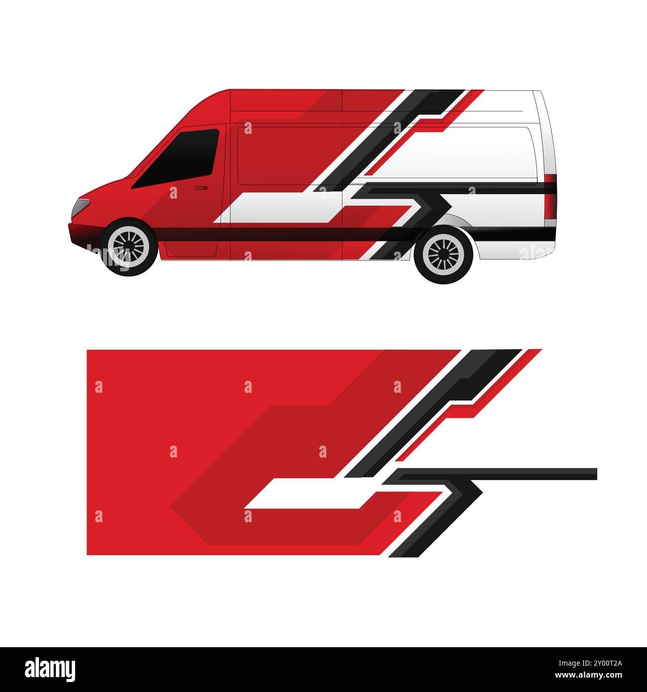 cargo van car body sticker design vector. freight forwarding company ...