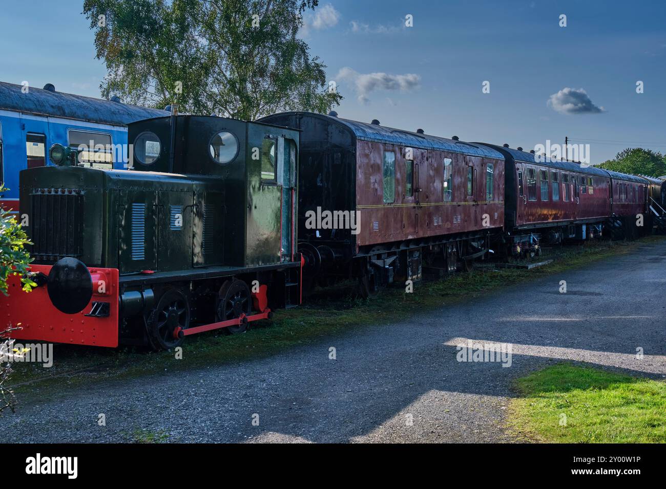 Engine and carriages on the Eden Valley Railway near Warcop, Appleby-in ...