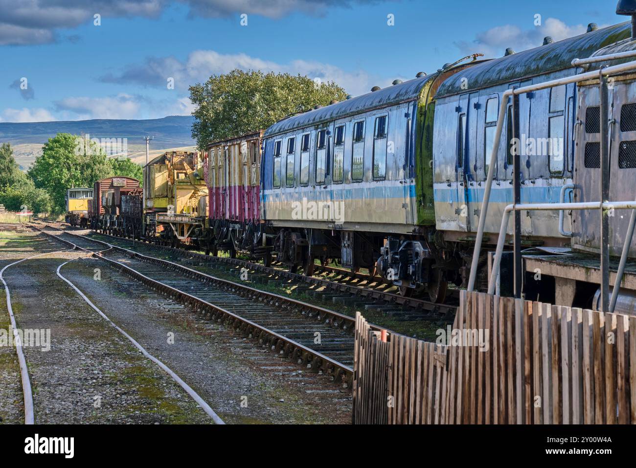 Engine and carriages on the Eden Valley Railway near Warcop, Appleby-in ...