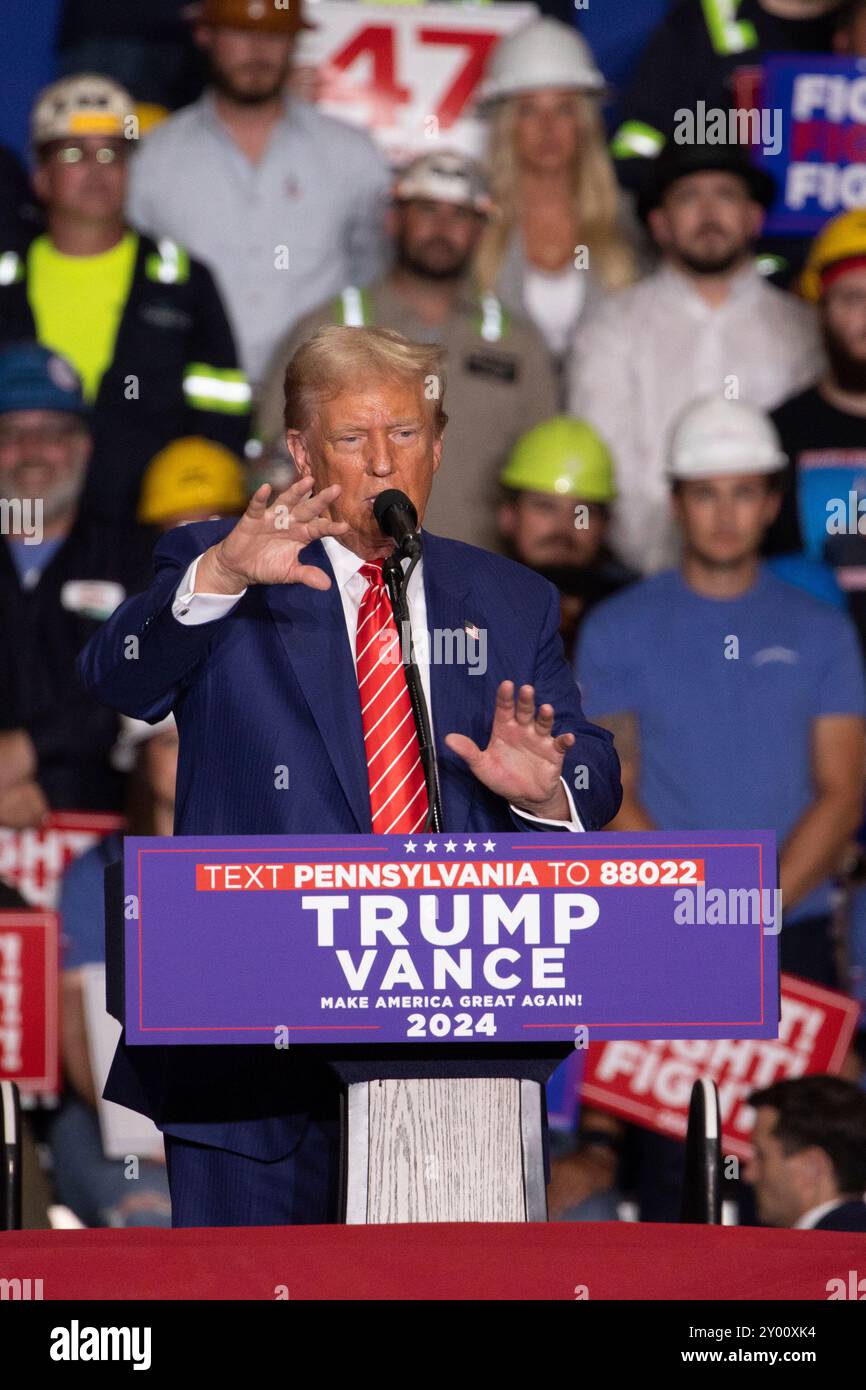 Republican presidential nominee former President Donald Trump speaks at ...