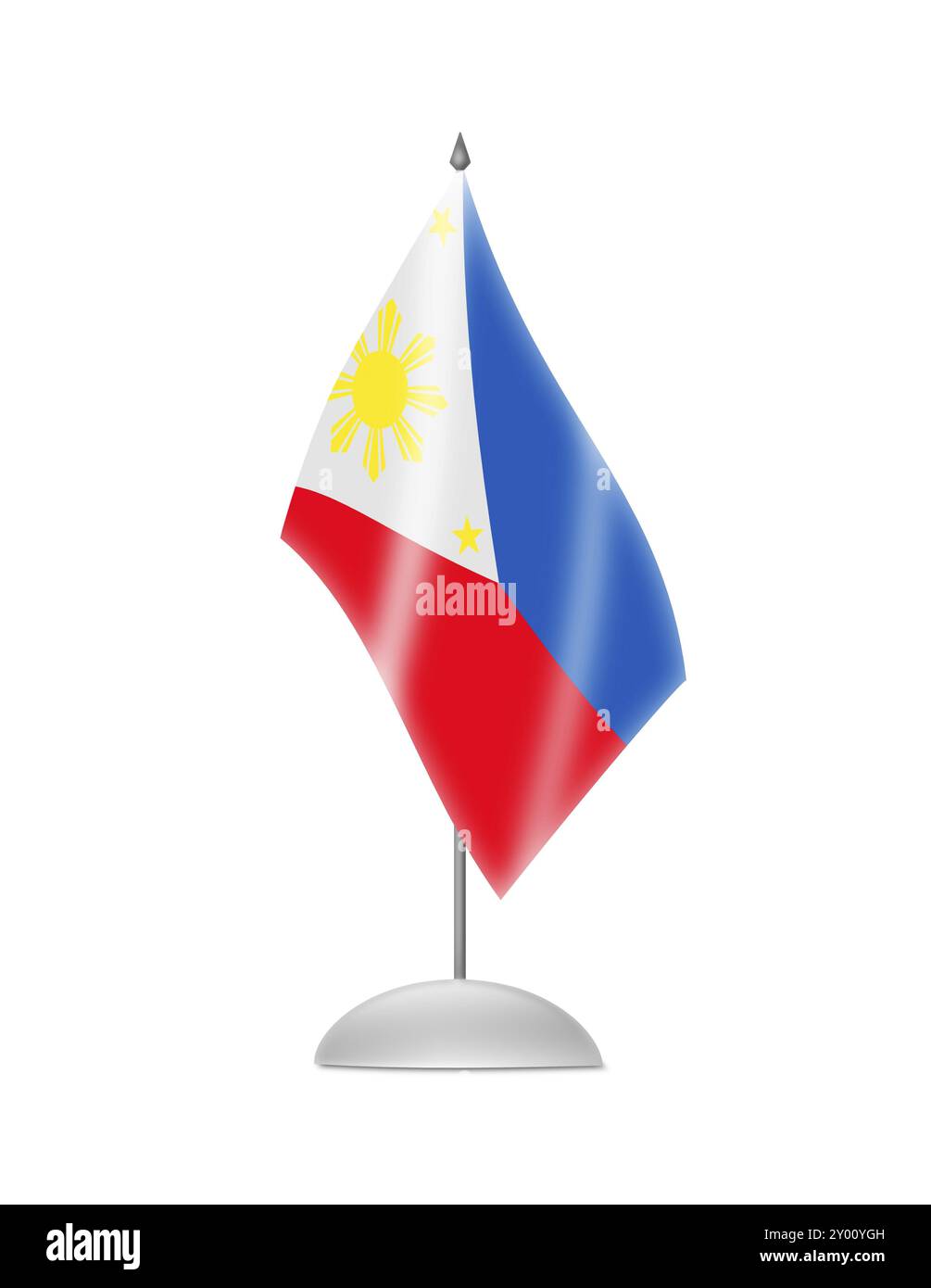 The Philippines flag. Table Flag. Isolated on white Stock Photo - Alamy