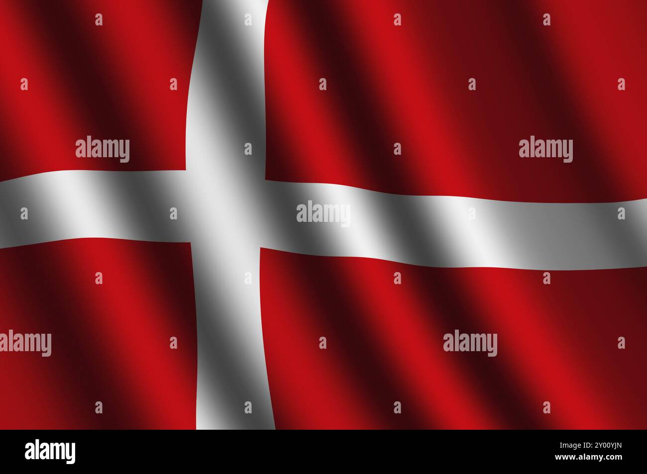 The Danish flag flying in the wind Stock Photo - Alamy
