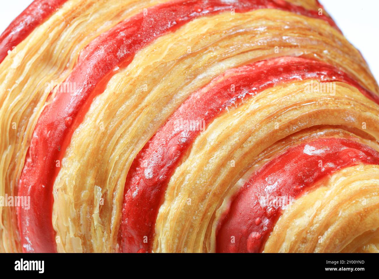 Close up Freshly baked croissant, Double Raspberry croissant isolated ...