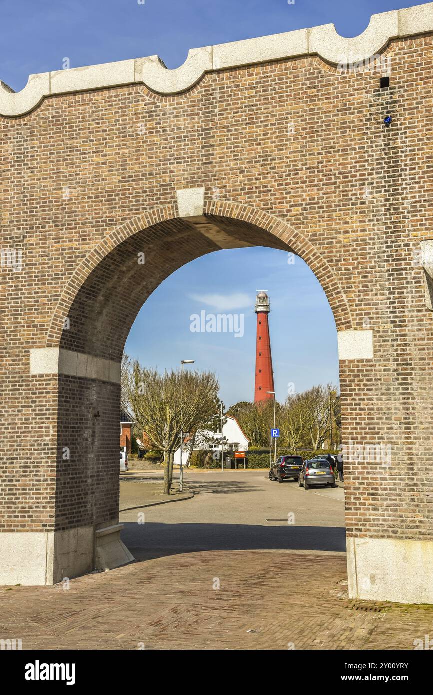 Huisduinen, Netherlands, April 2022. The gatehouse with a view of the ...