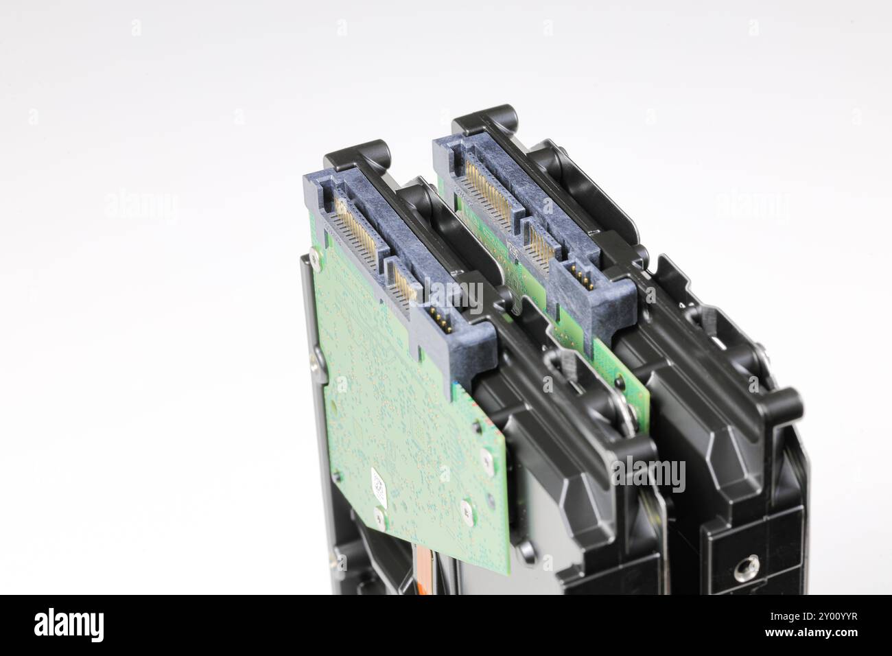 pile or stack of HDD, hard disk drives 3.5" high density standard ...