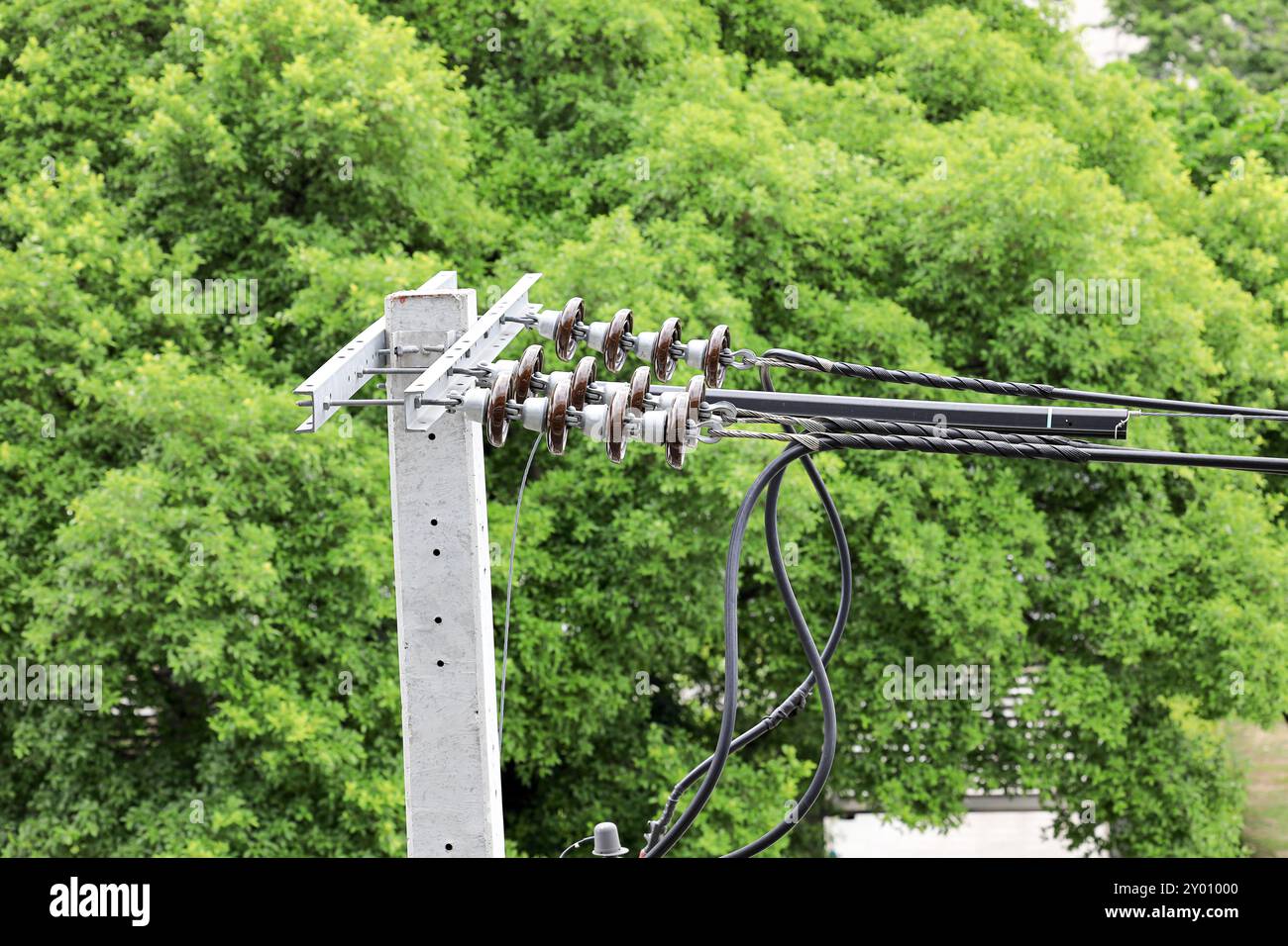 Close view of high voltage post, High voltage tower, show with high ...