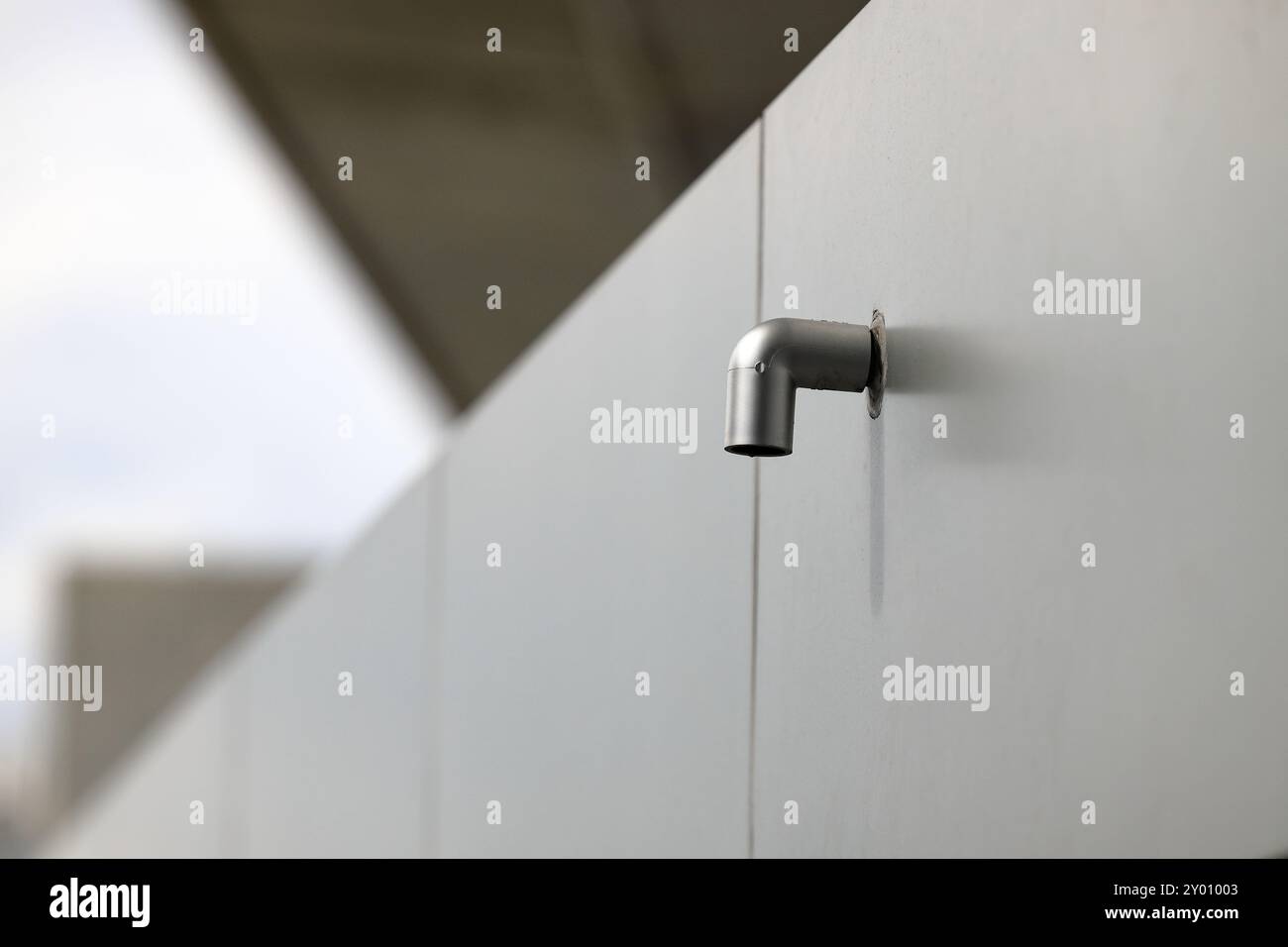 Roof PVC drain pipe or gutter, Rainwater downpipe. House drainage ...