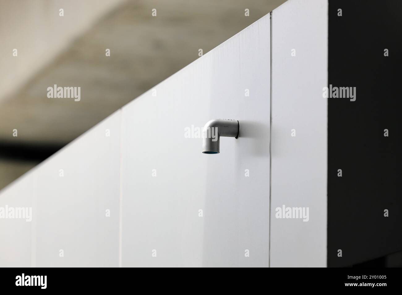 Roof PVC drain pipe or gutter, Rainwater downpipe. House drainage ...