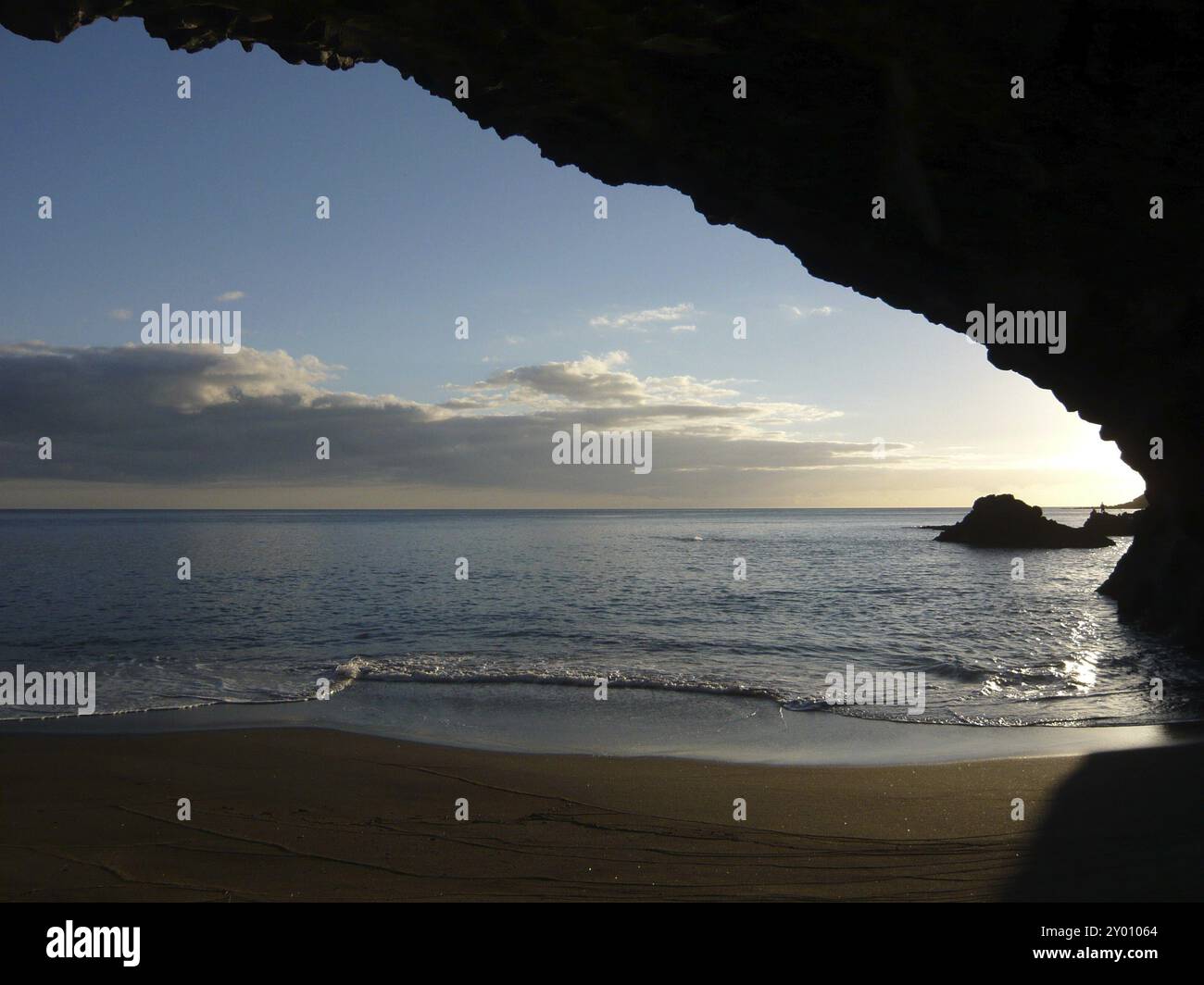 A cave at the public beach near the caloura resort, Caloura (Ague de ...