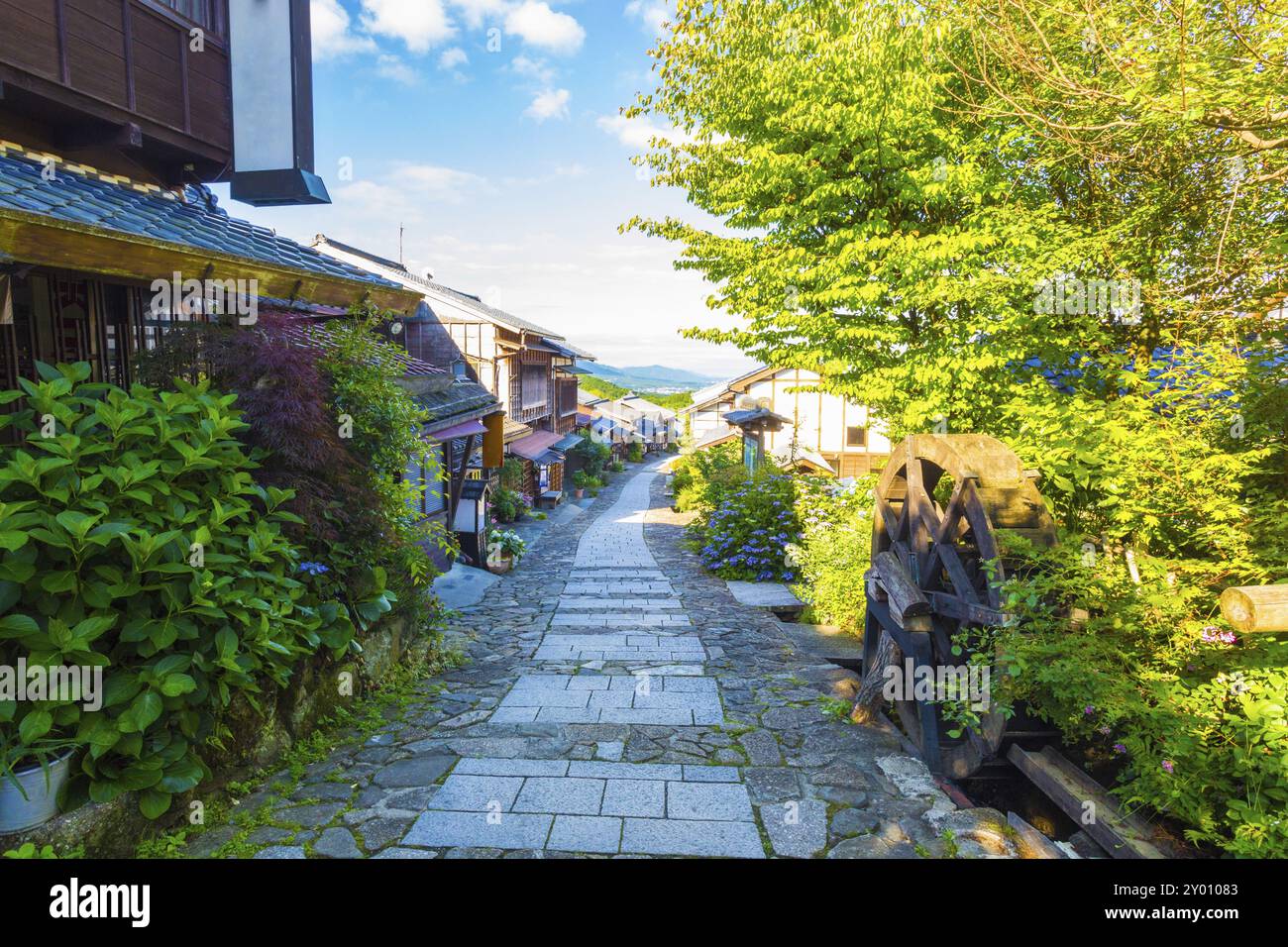 Early morning on the Magome-Tsumago portion of the historic Nakasendo ...