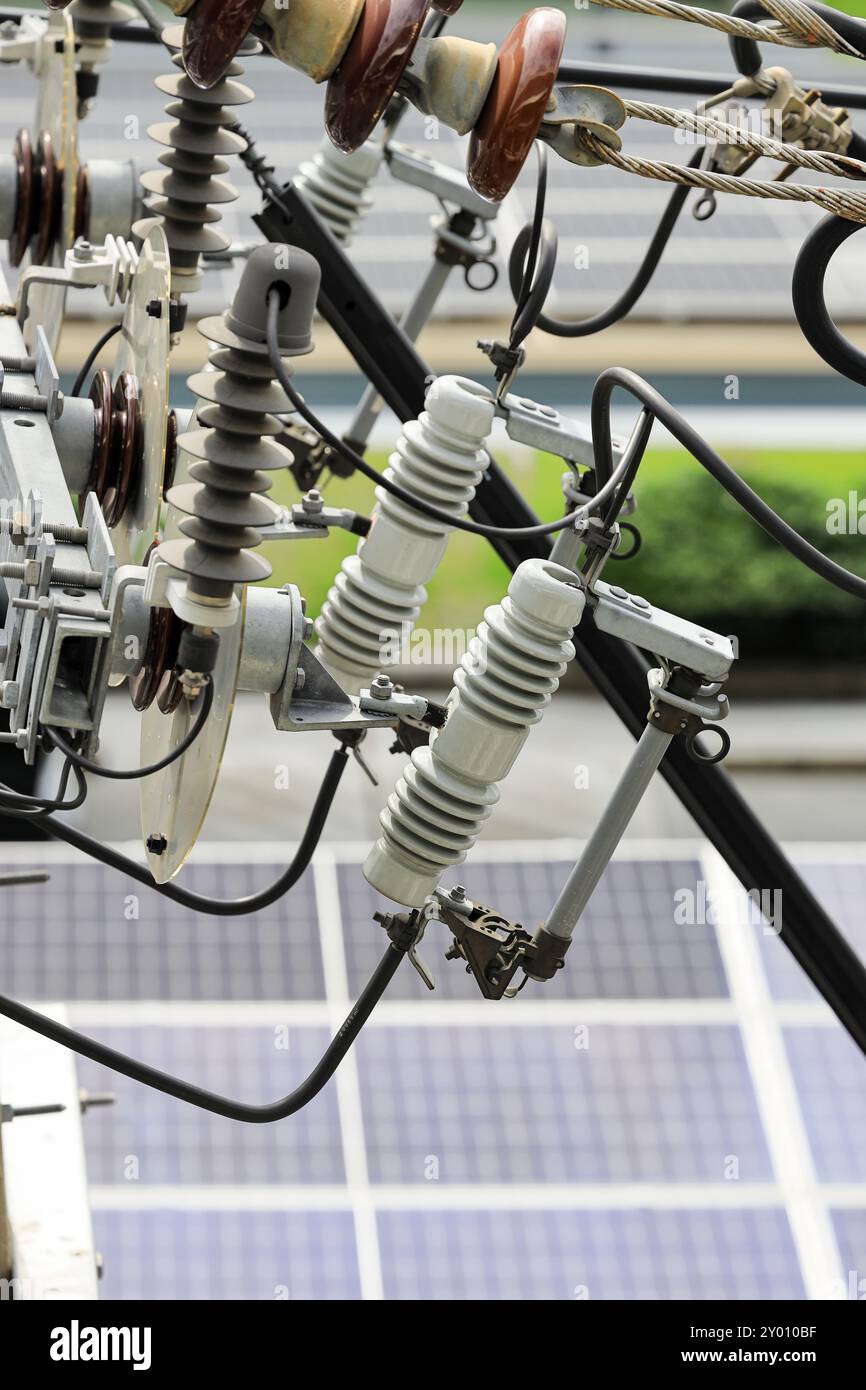 High Voltage Fuses on High voltage pole, off load switch Three-phase ...