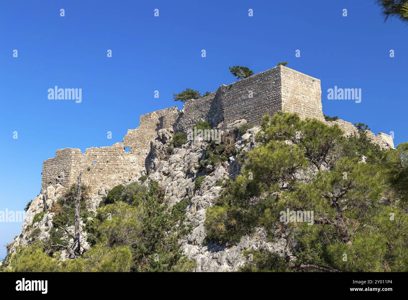 Monolithos castle ruins, Rhodes, Greece, Europe Stock Photo - Alamy