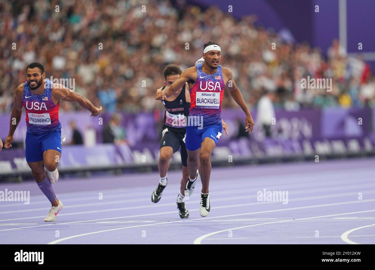 August 31 2024: Jaydin Blackwell of United States of America celebrates ...