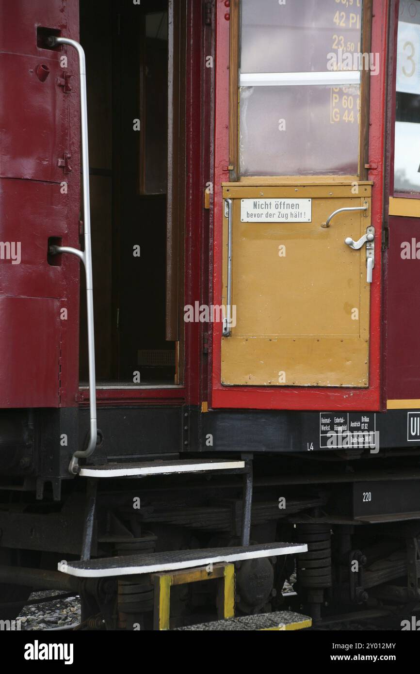 Door of a historic railway carriage Stock Photo - Alamy