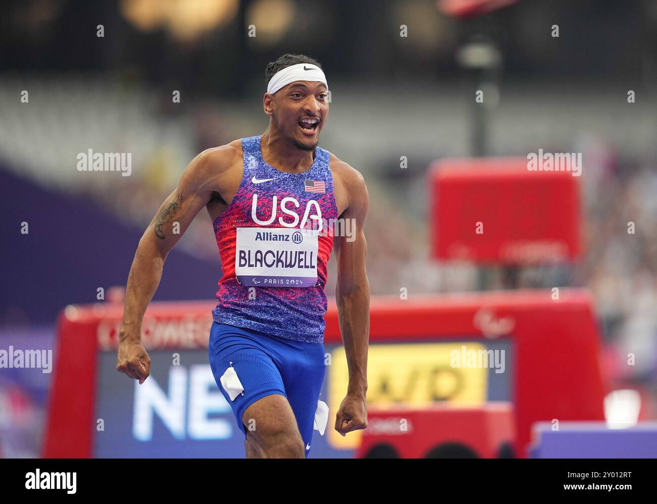 August 31 2024: Jaydin Blackwell of United States of America celebrates ...