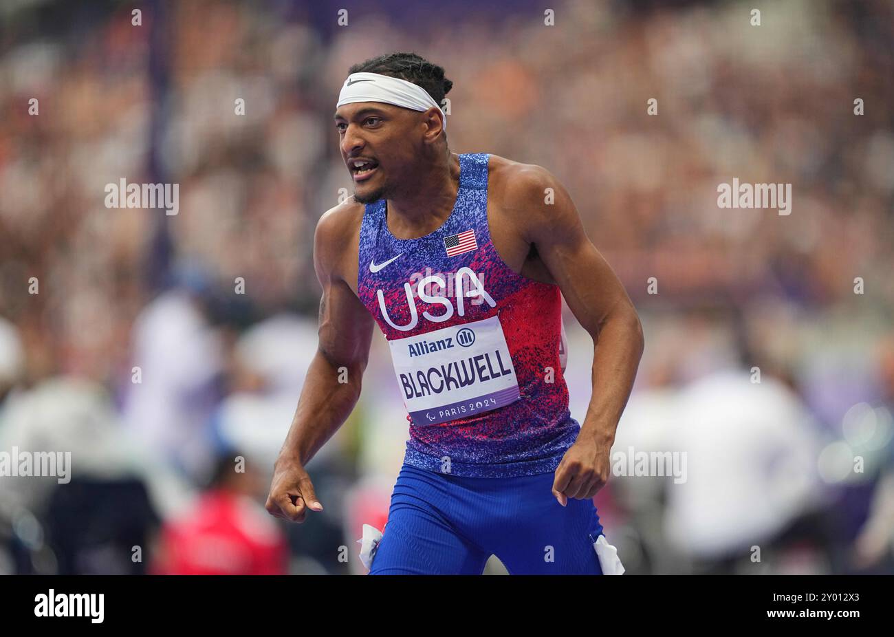 August 31 2024: Jaydin Blackwell of United States of America celebrates ...