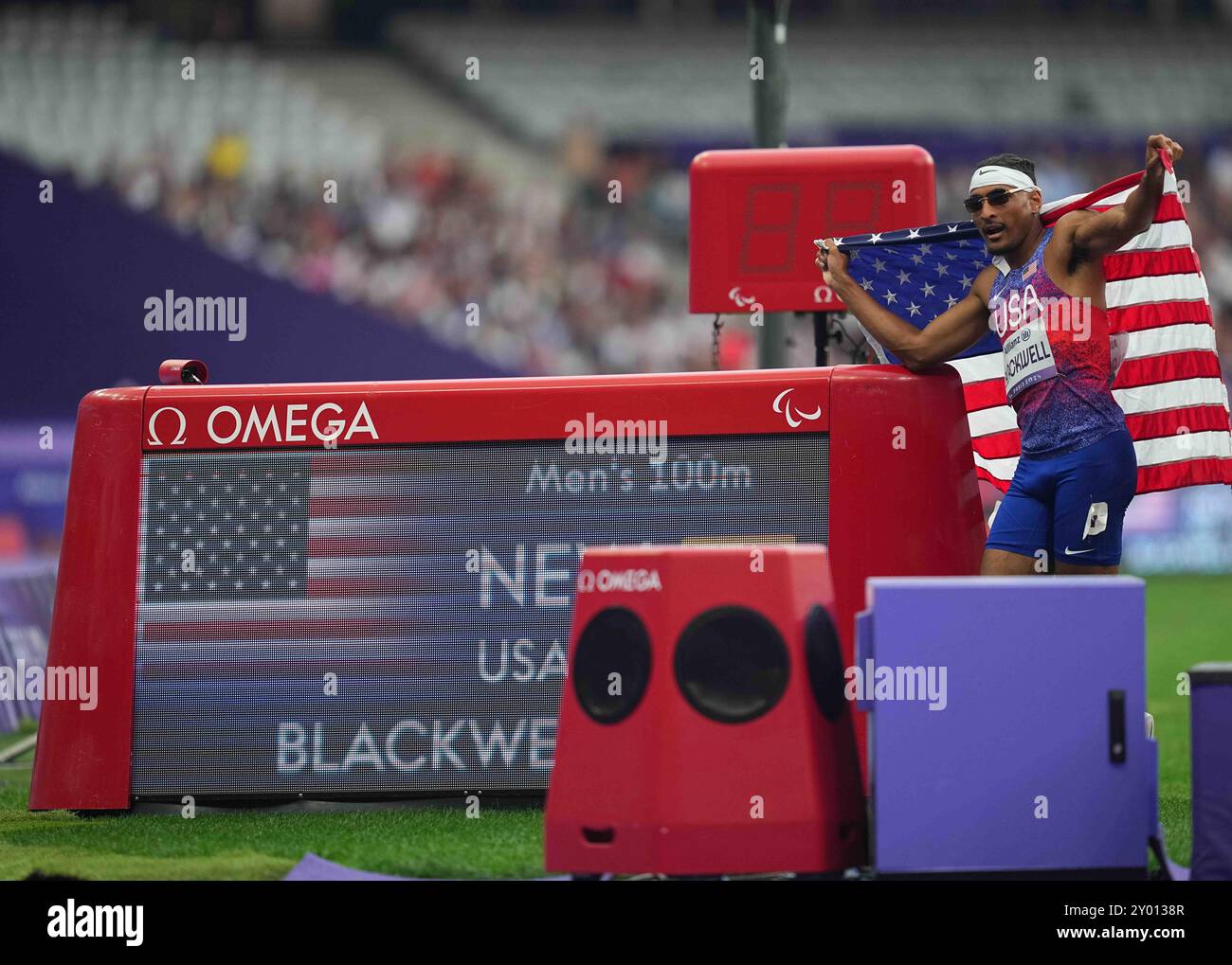 August 31 2024: Jaydin Blackwell of United States of America celebrates ...