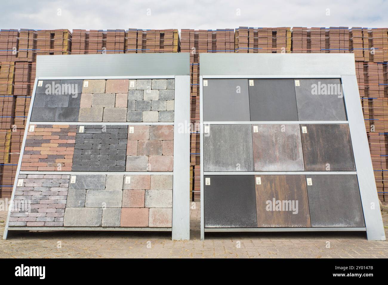 Examples of ornamental stones in stone business Stock Photo - Alamy