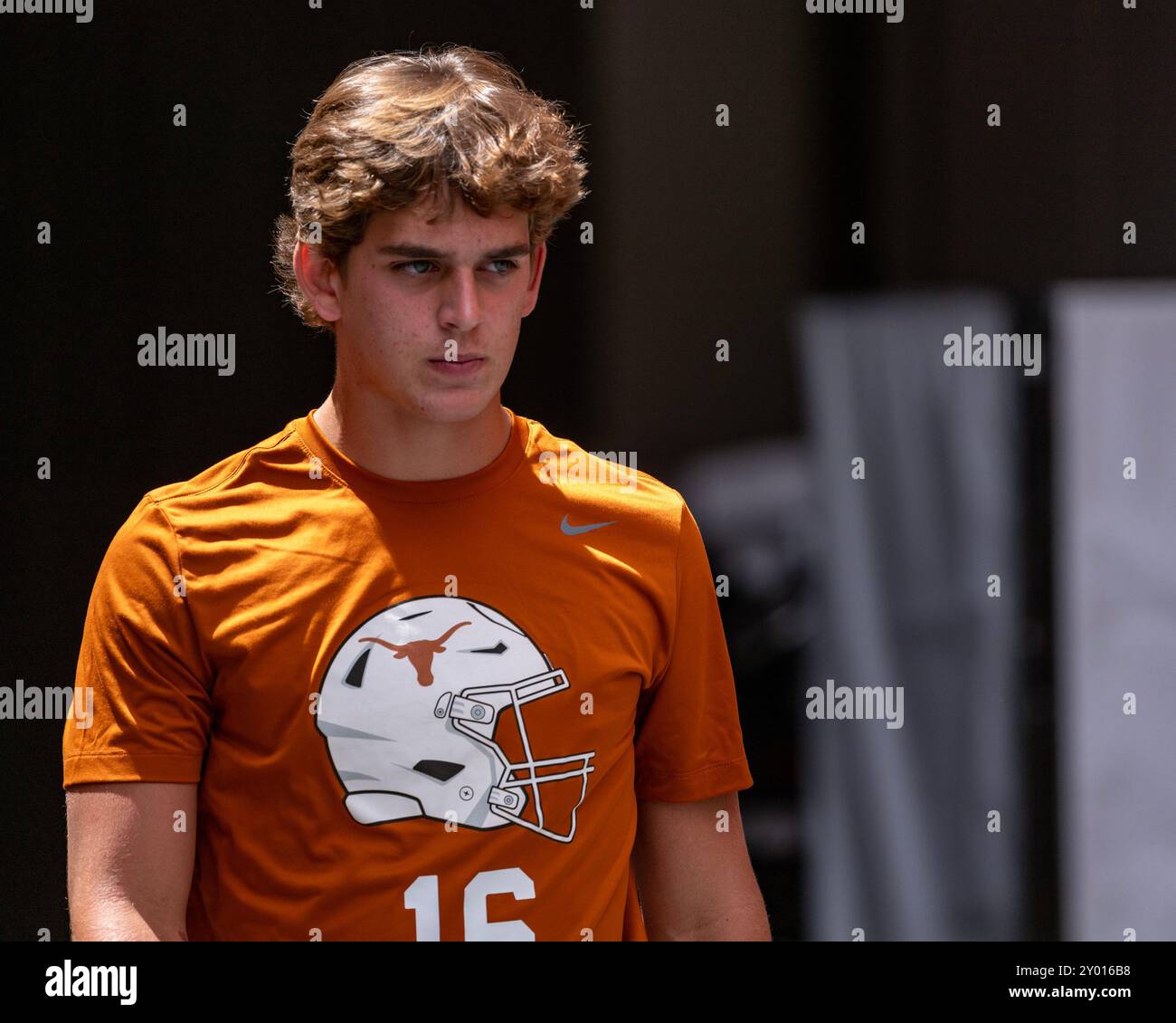 Aug 31, 2024.Arch Manning #16 of the Texas Longhorns during pre game ...