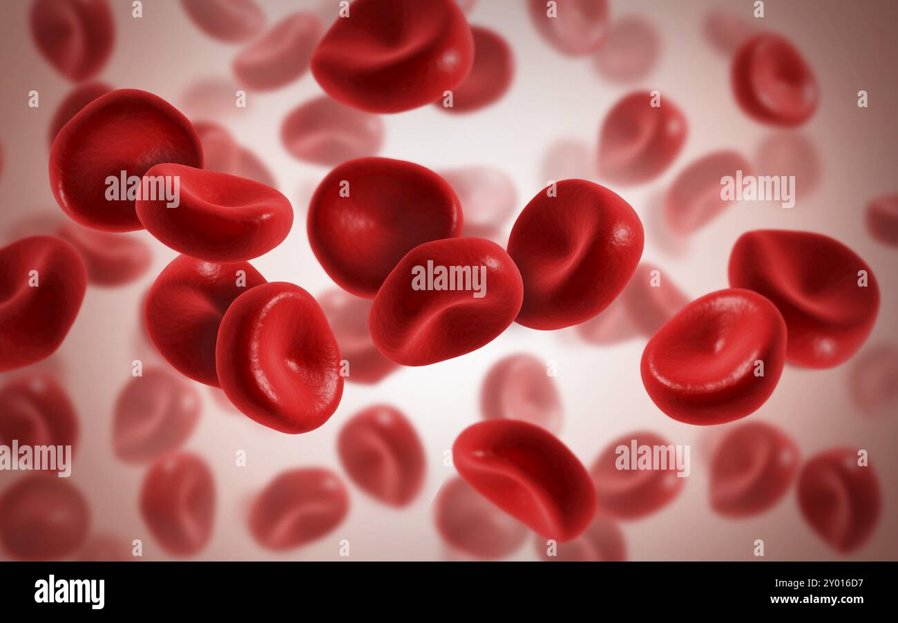 Microscopic view of blood cells Stock Photo - Alamy