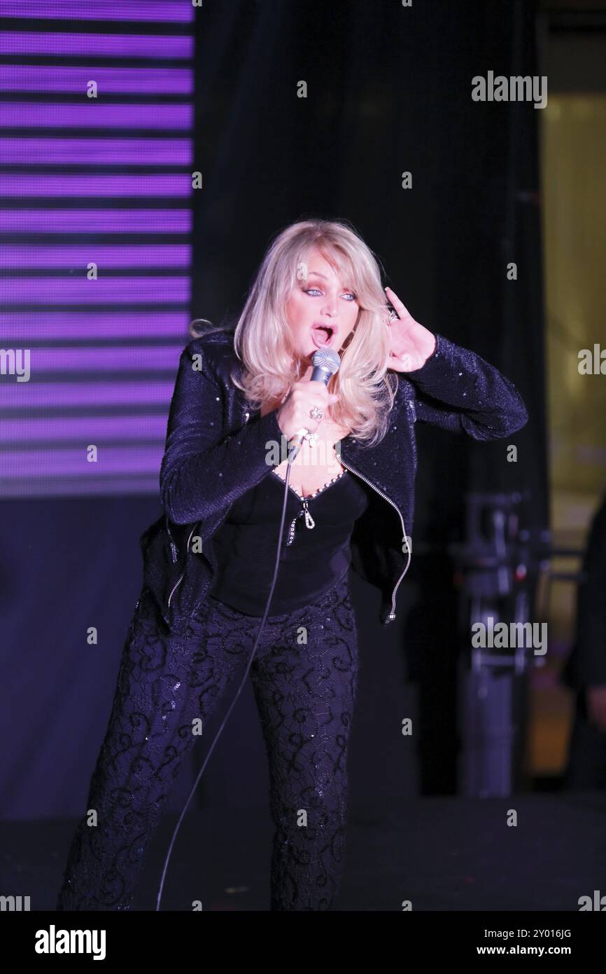 Rock singer Bonnie Tyler at a performance in the Principality of Monaco ...