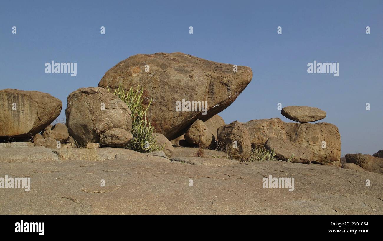 Balancing boulder in Hampi, India, Asia Stock Photo - Alamy