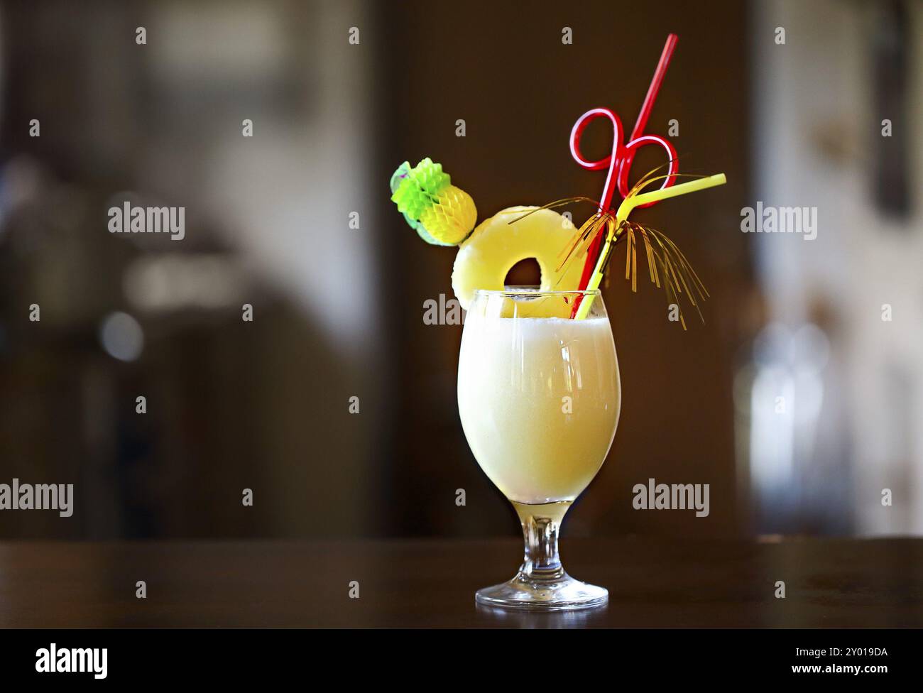 Pina Colada. Yellow alcohol cocktail with pineapple, lemon, cold vodka ...