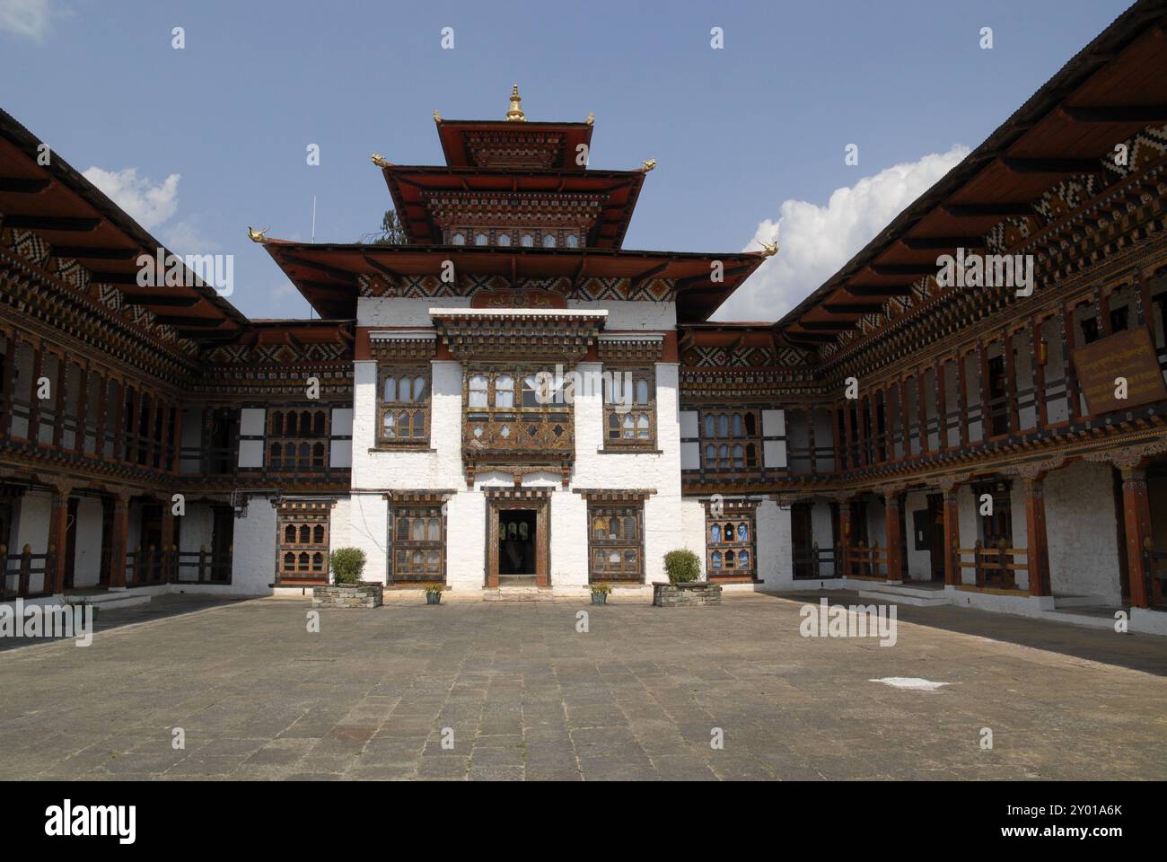 Courtyard of the Dzong, Trashiyangtse, East Bhutan Stock Photo - Alamy