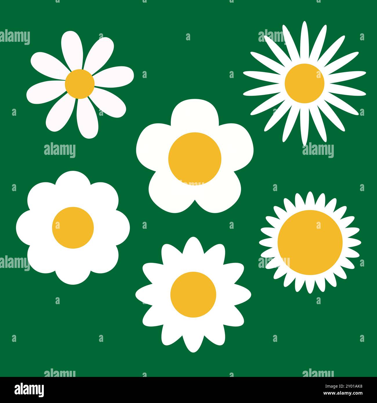 set of daisy flowers icon color isolated on white background Stock ...