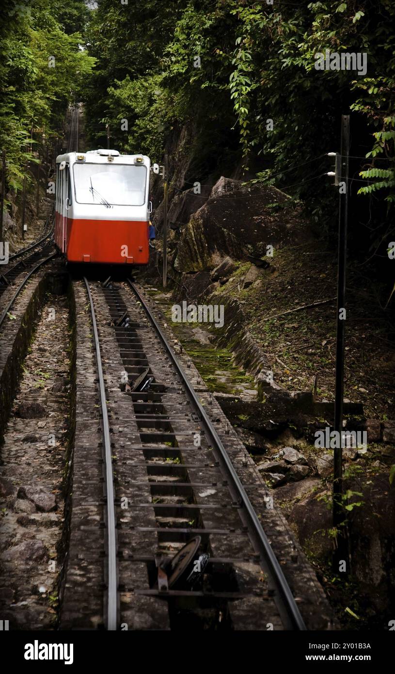 Mountain tram going through the jungle. Penang collection Stock Photo ...