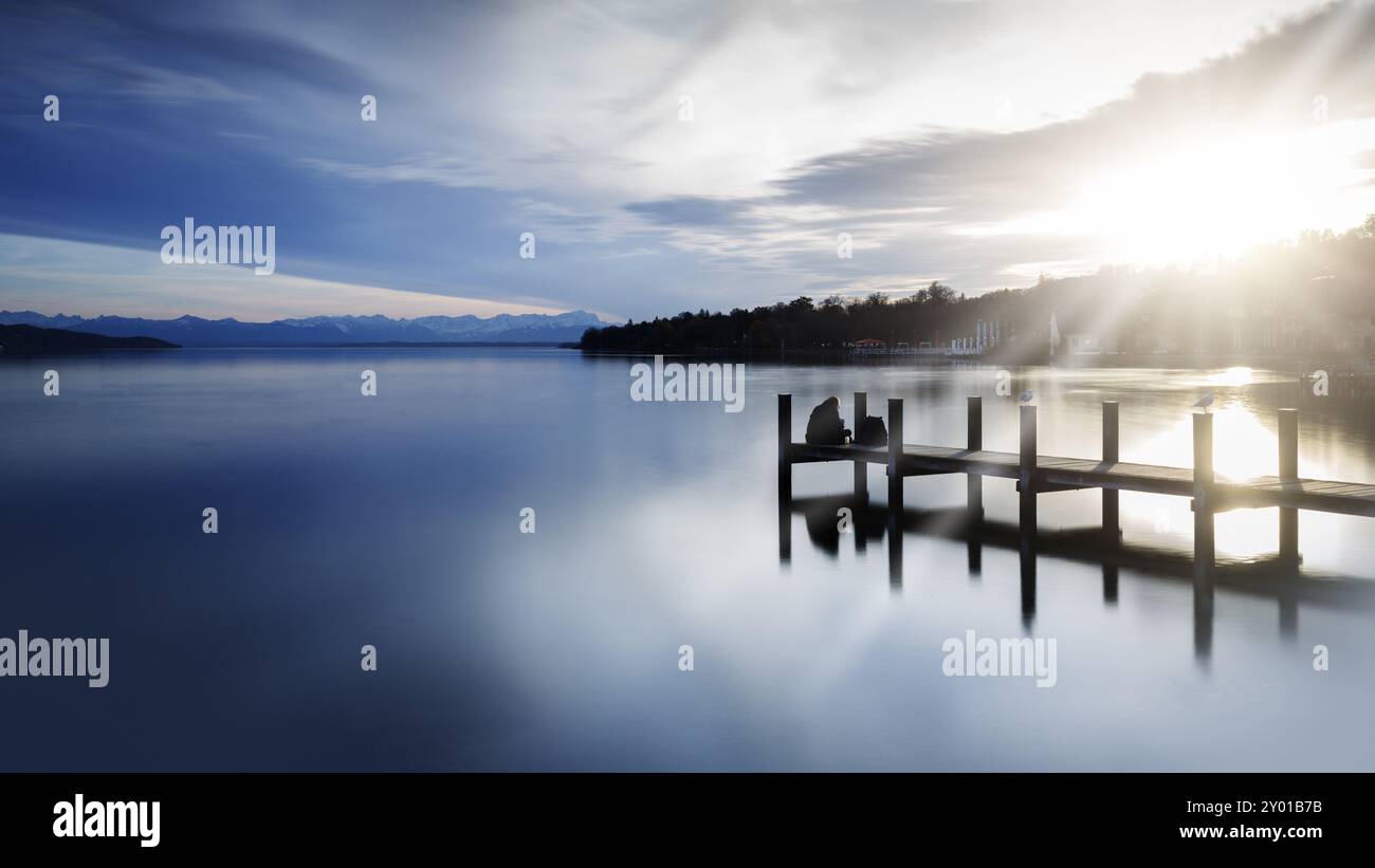 Long jetty at lake starnberg hi-res stock photography and images - Alamy
