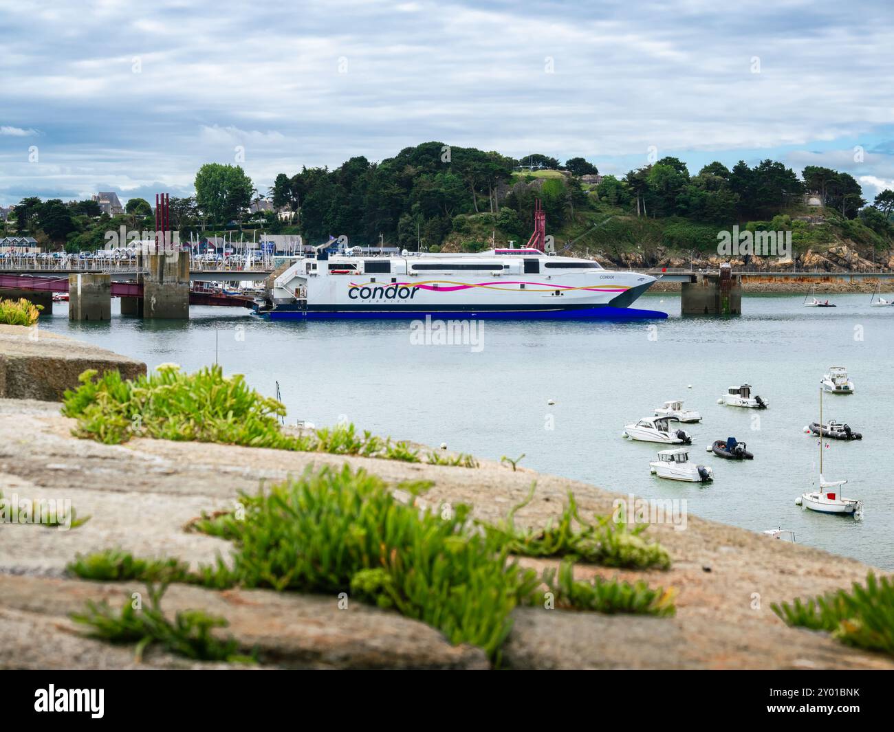 Saint Malo, France - July 20, 2024: Condor is a ferry service that ...