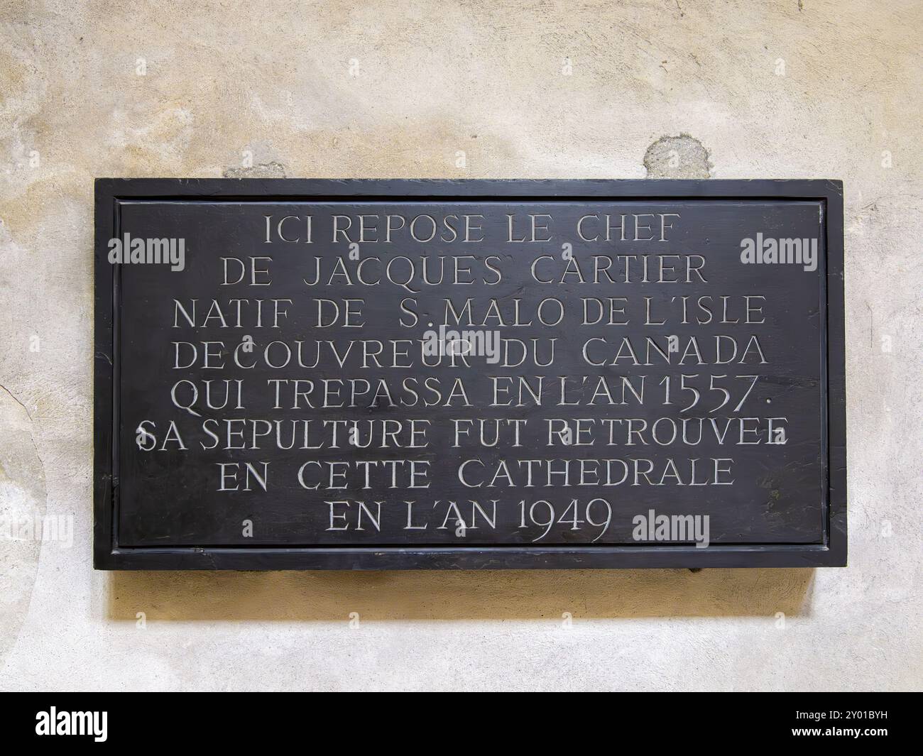 Saint Malo, France - July 20, 2024: Memorial plaque and and tomb of the ...