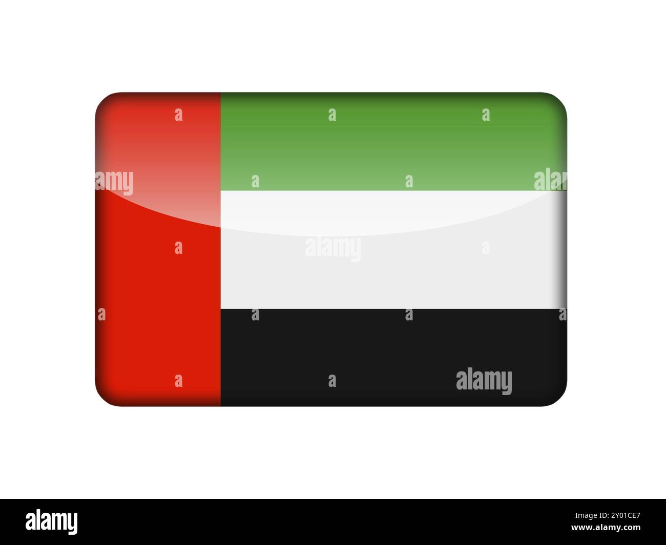 The United Arab Emirates flag in the form of a glossy icon Stock Photo ...