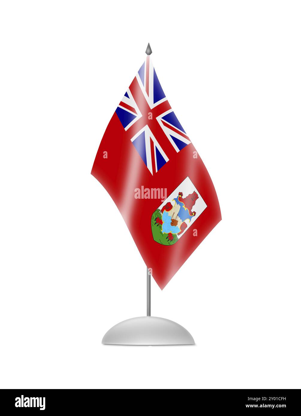 The Bermuda Islands flag. Table Flag. Isolated on white Stock Photo - Alamy