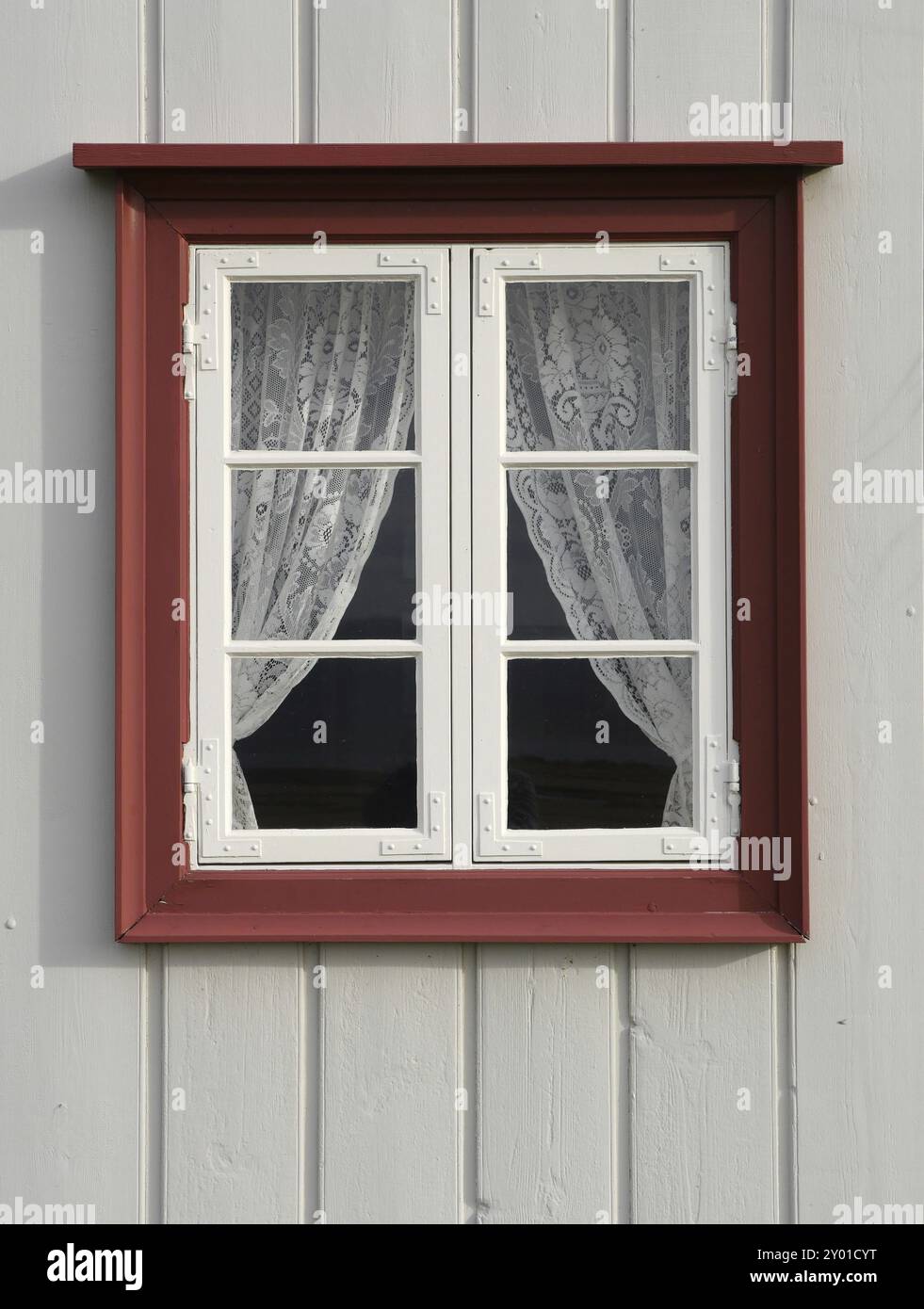 Windows in a wooden facade in Laufas, Iceland, Europe Stock Photo - Alamy
