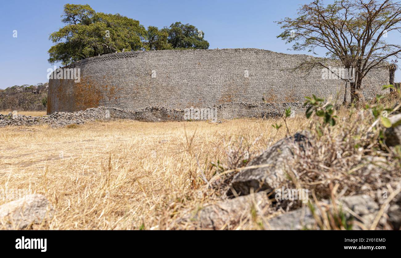 Ancient ruins of Great Zimbabwe (southern Africa) near Lake Mutirikwe ...