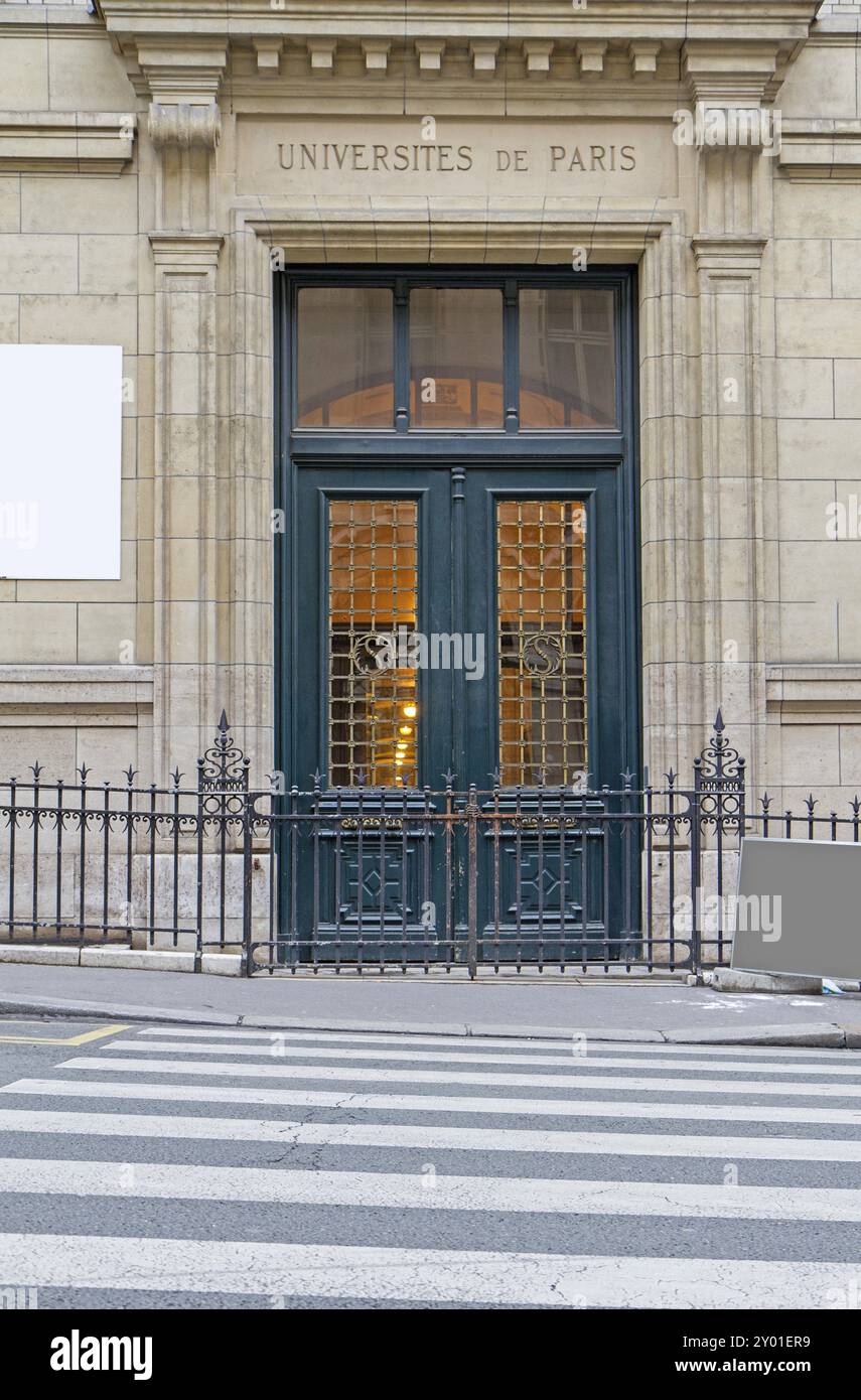 Entrance door at the University of Paris, France, Europe Stock Photo ...