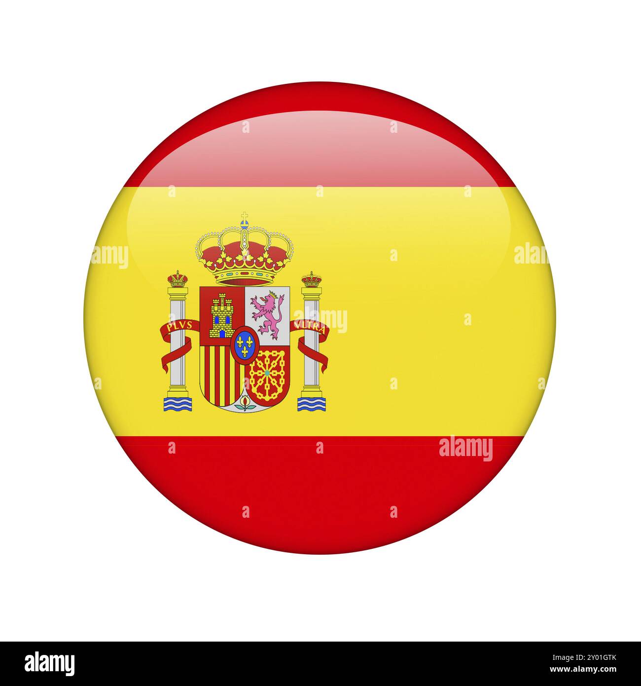 The Spanish flag in the form of a glossy icon Stock Photo - Alamy