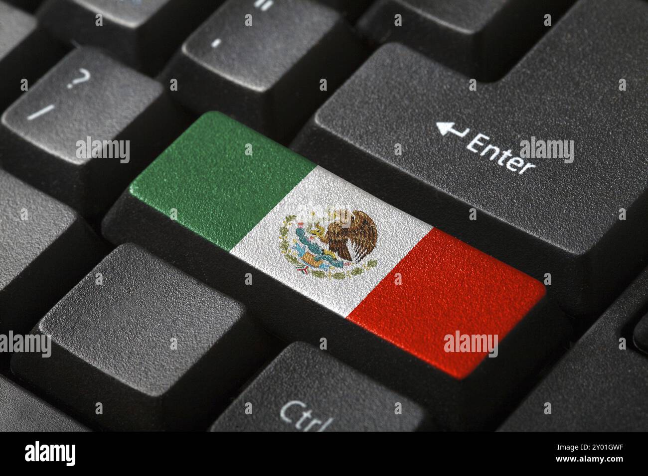 The Mexican flag button on the keyboard. close-up Stock Photo - Alamy