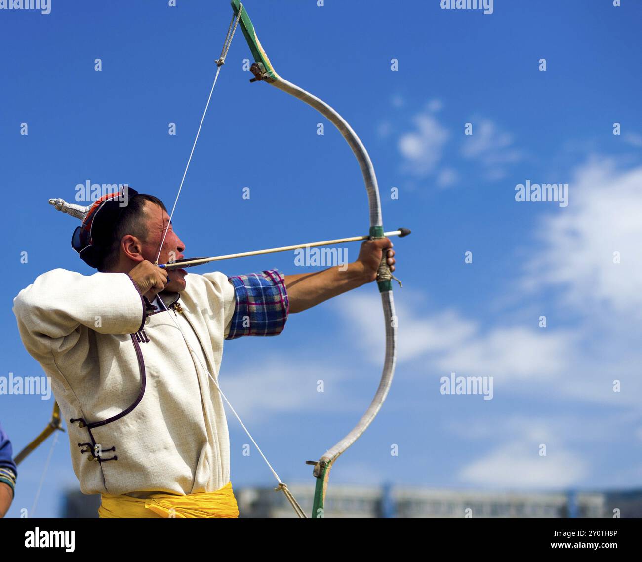Ulaanbaatar, Mongolia, June 11, 2007: A traditionally dressed man ...