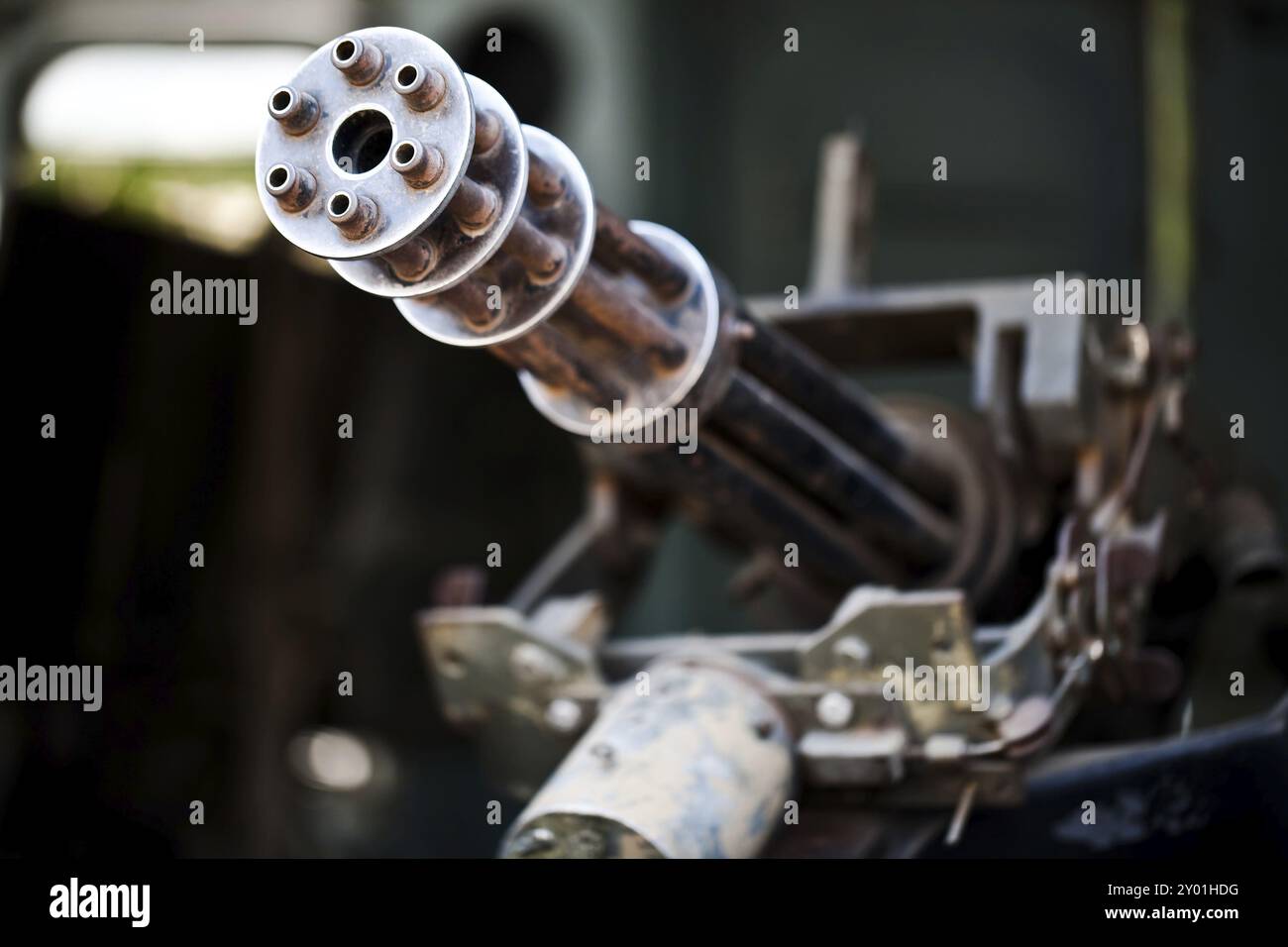 Old machine gun on the helicopter Stock Photo - Alamy
