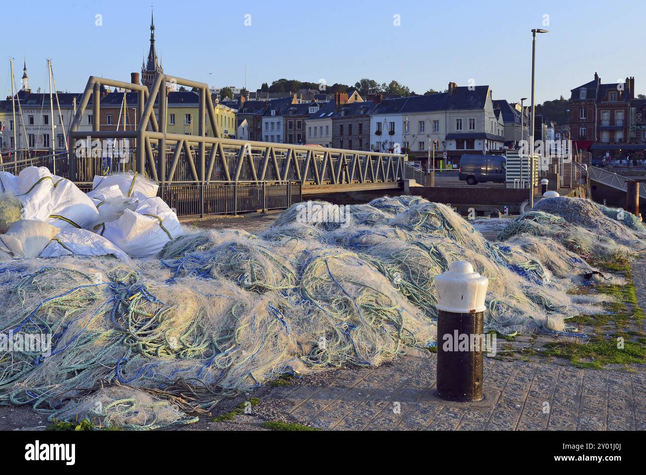Nets in Port of fecamp Stock Photo - Alamy