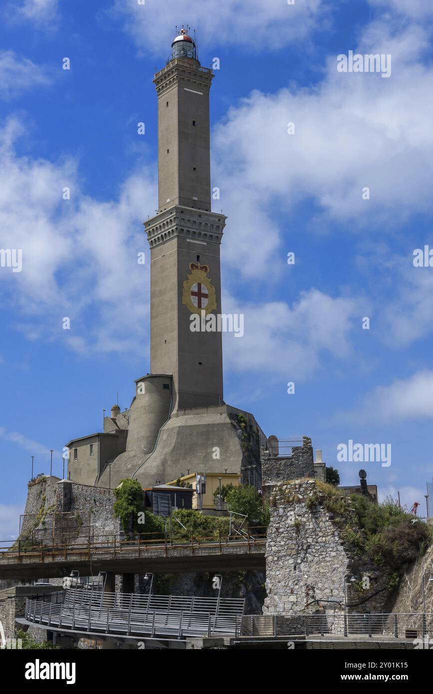 The lighthouse of Genoa, called Lanterna, symbol of the italian city ...