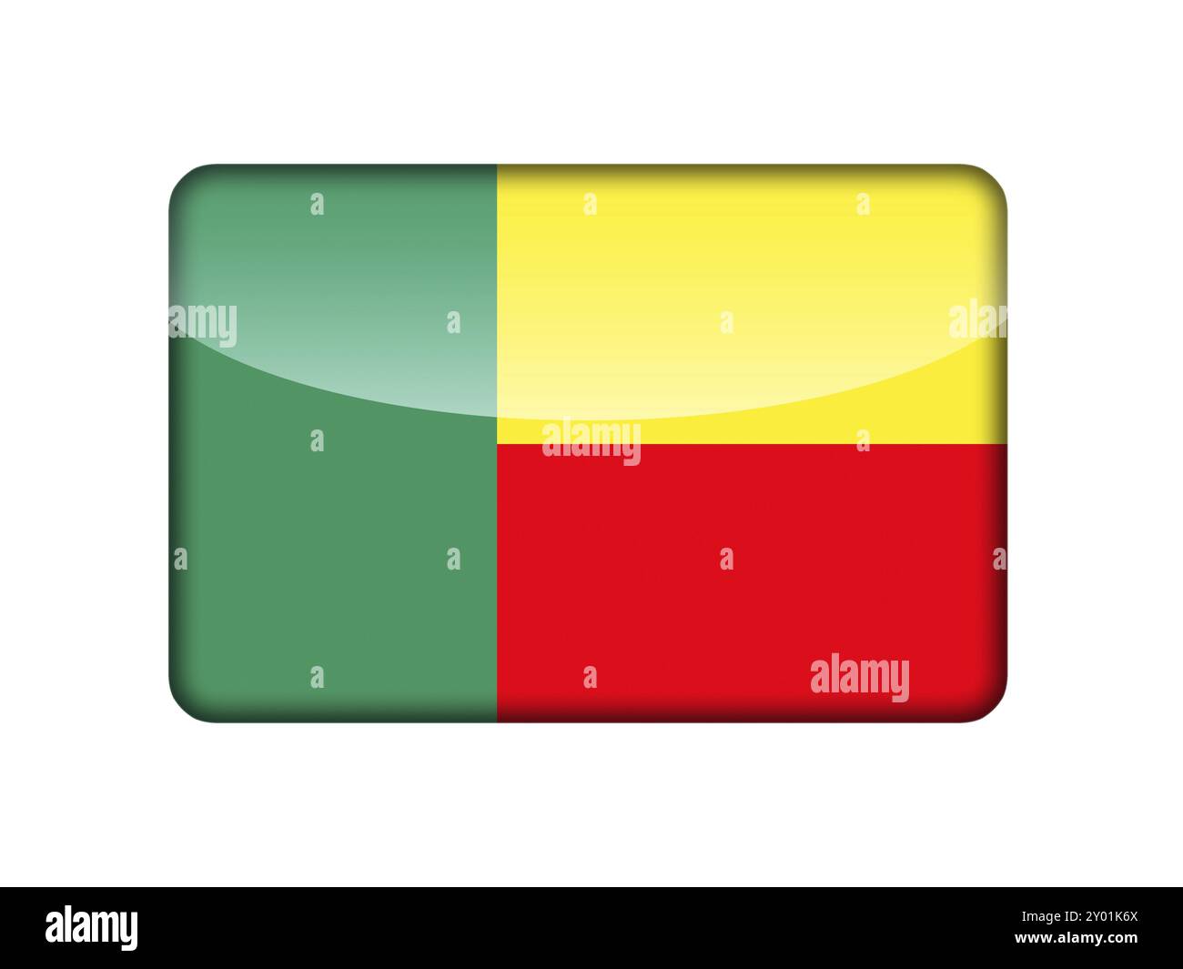 The Benin flag in the form of a glossy icon Stock Photo - Alamy